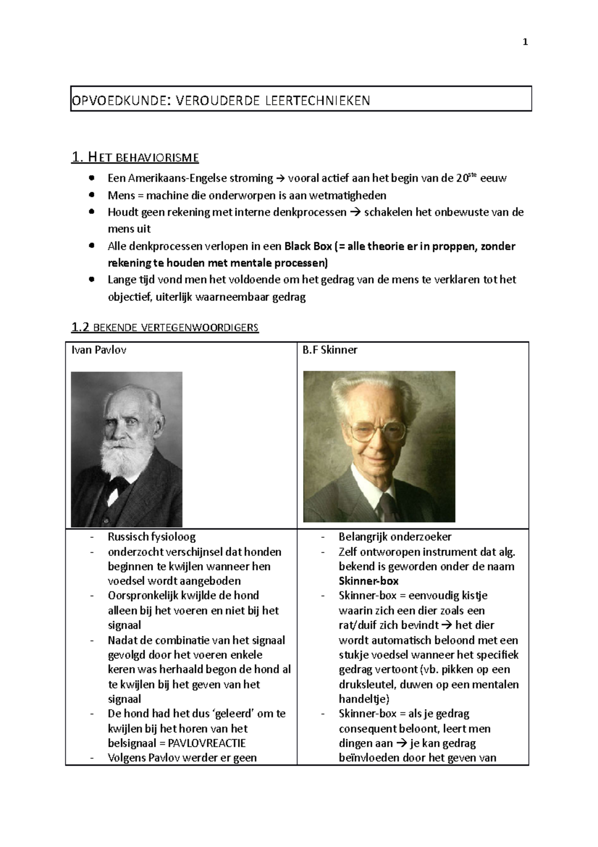 Samenvatting - compleet - Opvoedkunde: verouderde leertechnieken - 1 ...
