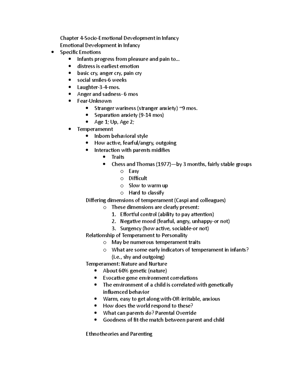 Psych 304 Chapter 4-8 - Lecture Notes - Chapter 4-Socio-Emotional ...