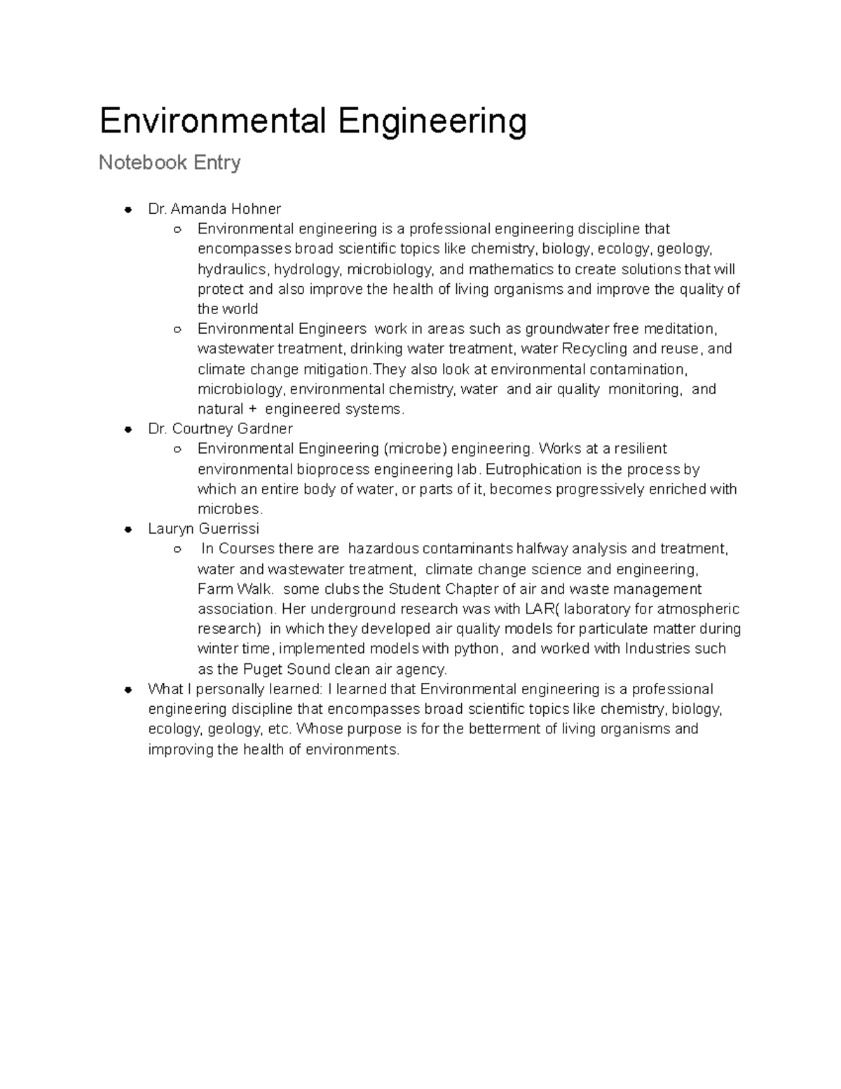 Environmental Engineering and Computer Science - Environmental ...
