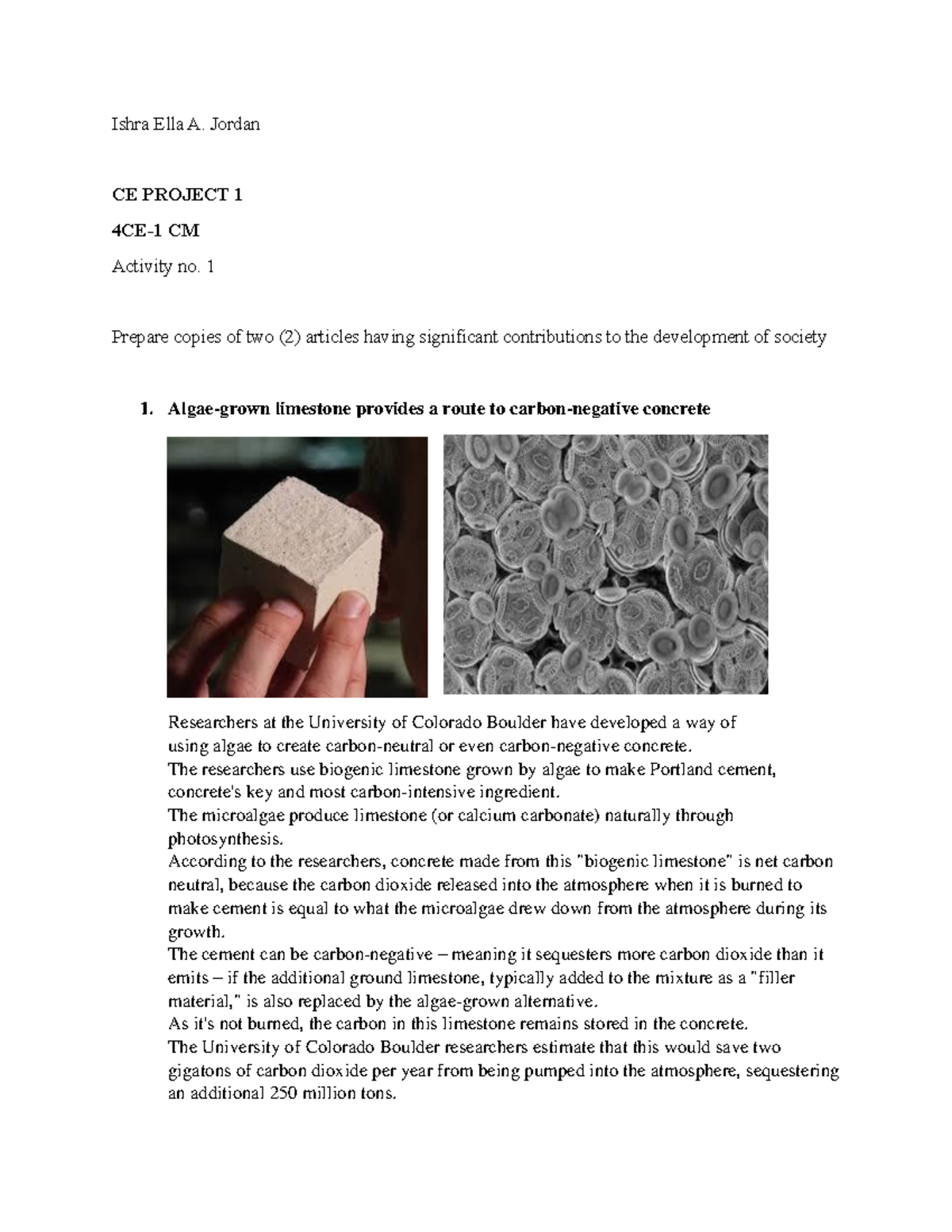 Jordan Activity No. 1 - Research - Ishra Ella A. Jordan CE PROJECT 1 ...