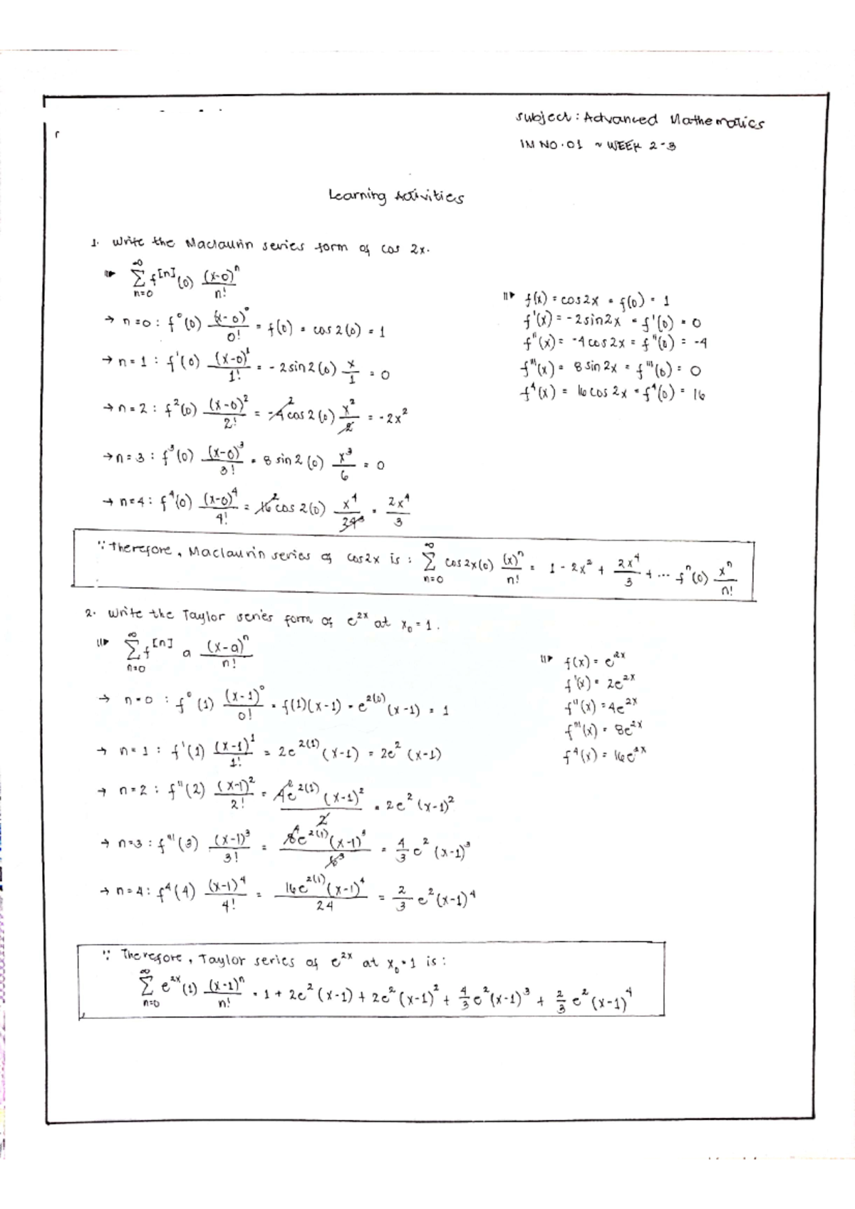 Ad Math LA#1 - Problem Solving - Mechanical Engineering - NVSU - Studocu