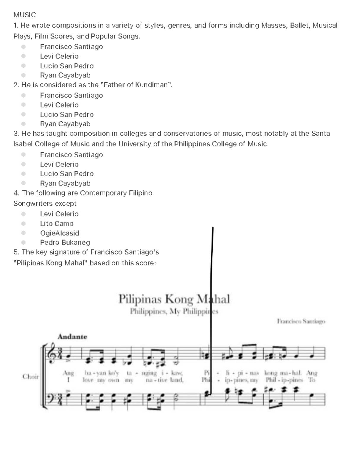 Music - MUSIC He wrote compositions in a variety of styles, genres ...