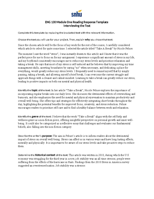 ENG 130 Mod1 Reading Response Template - ENG 130 Module One Reading Response Template ...