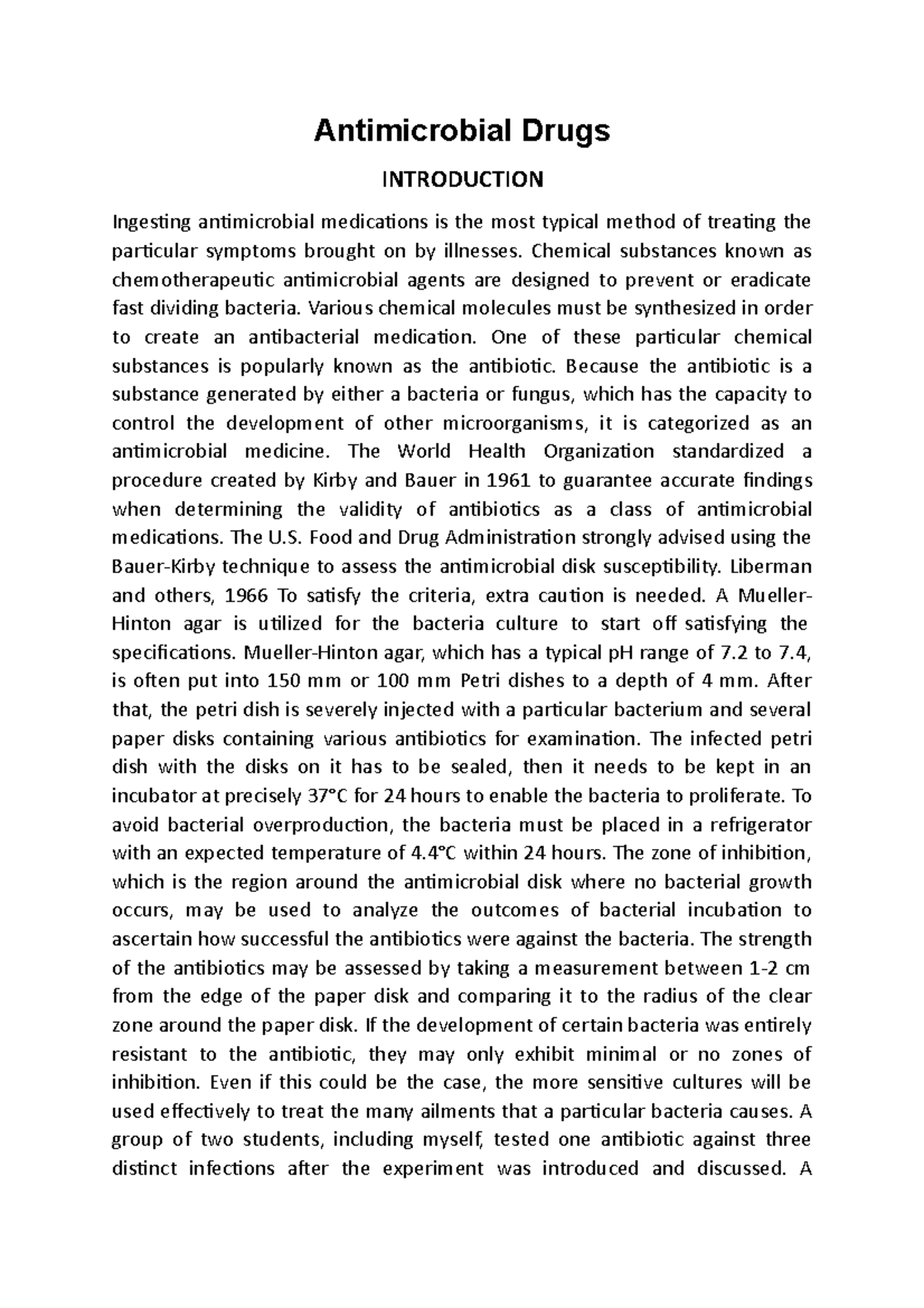 Antimicrobial Drugs - Antimicrobial Drugs INTRODUCTION Ingesting ...