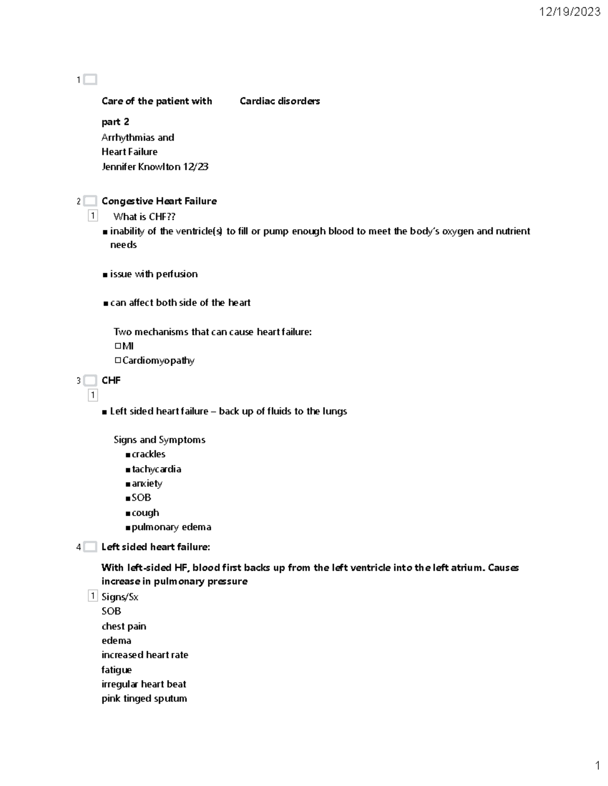 Cardio med surge 2 - medical surgical cardiac - Care of the patient ...