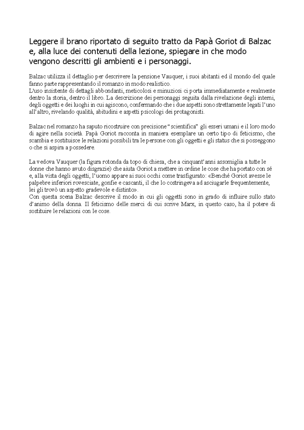 Esercitazione lezione 7 - Leggere il brano riportato di seguito tratto ...