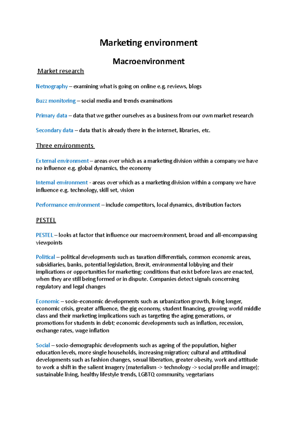 Marketing environment - Marketing environment Macroenvironment Market ...