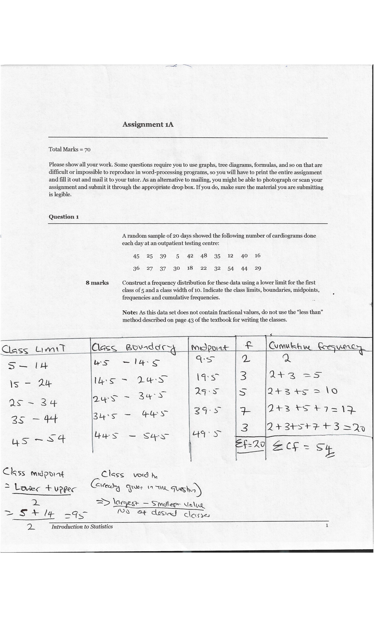Assignment 1A Math 215 - Math 215 - Studocu