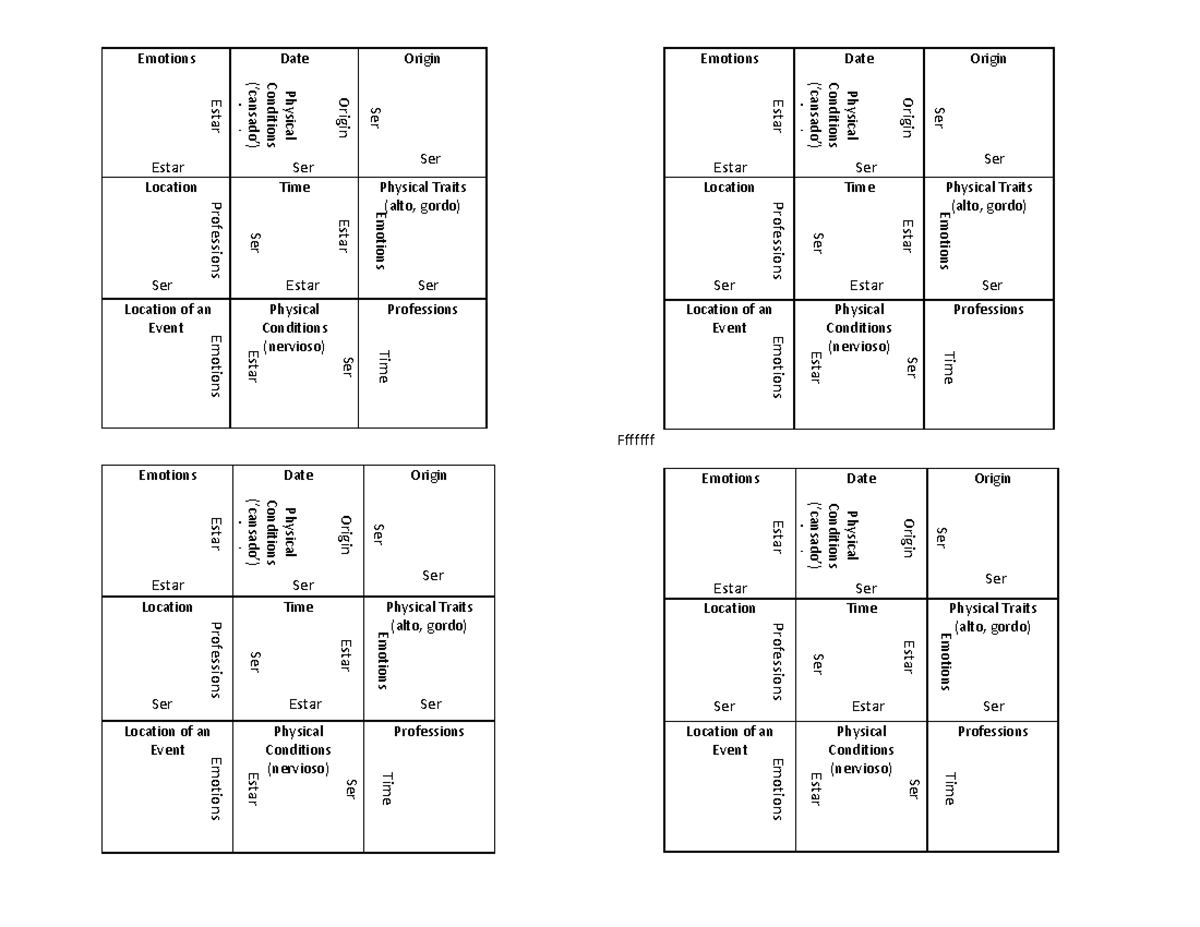 Servs Estar Matching Puzzles-1 - Emotions Date Origin Location Time ...