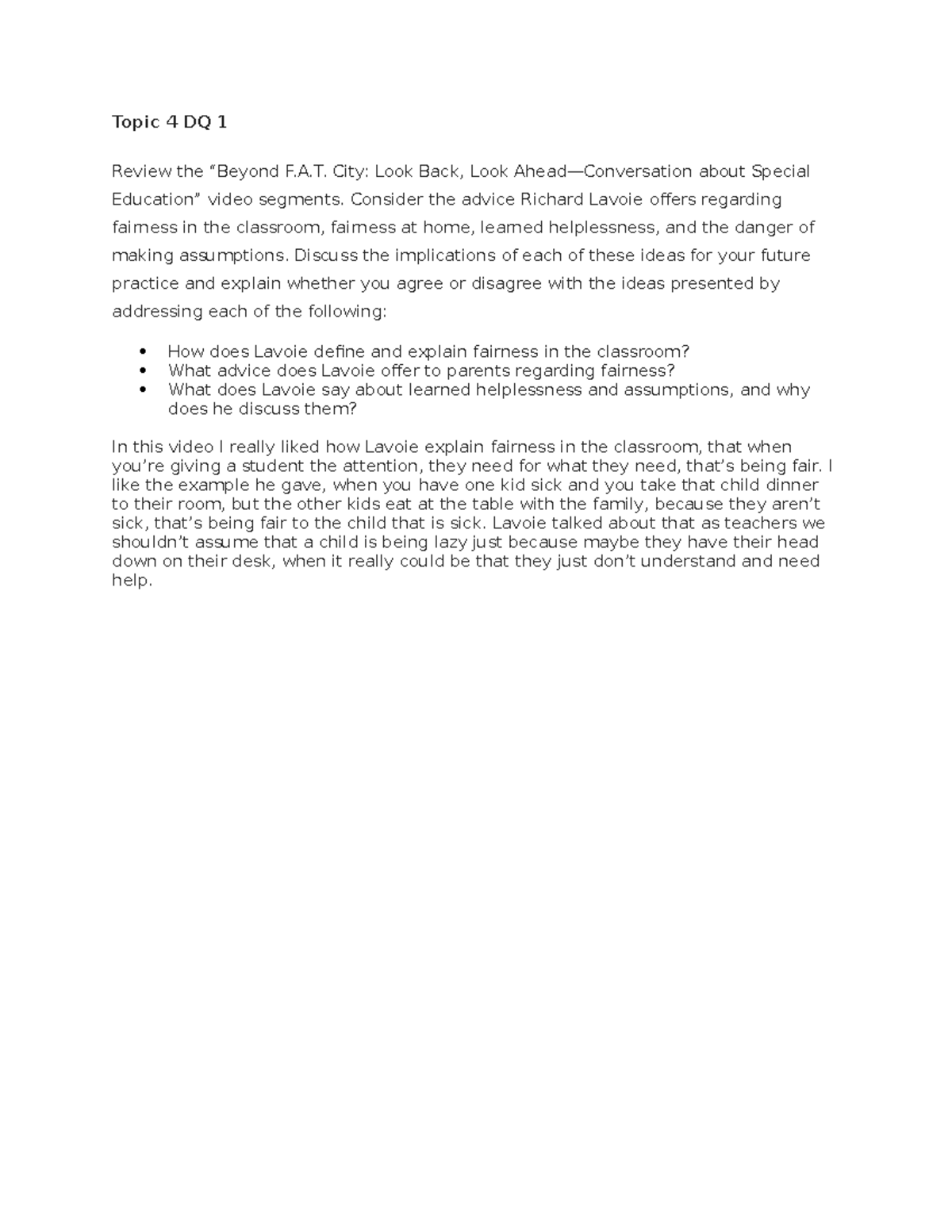 Topic 4 DQ 1 - Topic 4 DQ 1 Review the “Beyond F.A. City: Look Back, Look Ahead—Conversation ...