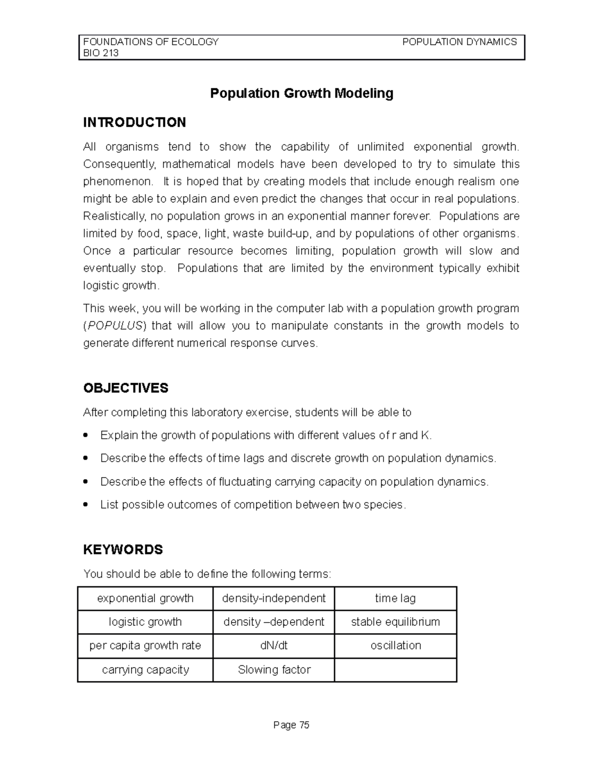 BIO 213 LAB- Population Dynamics - BIO 213 Population Growth Modeling ...