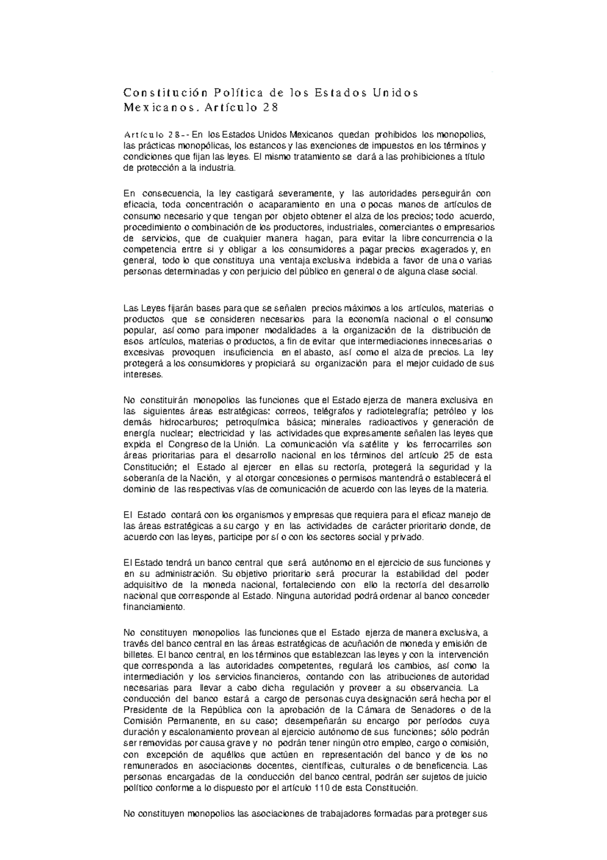 Art28 - Resumen Derecho Mercantil - Constitución Política de los ...