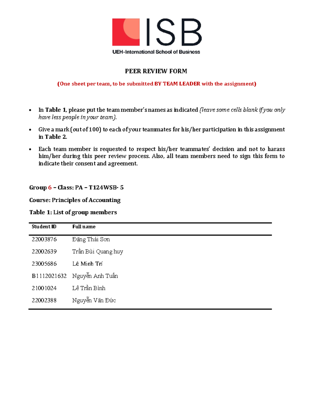 PA5 G6 TT2 - Tutorial test 5 PA-T324WSB-3 - PEER REVIEW FORM (One sheet ...