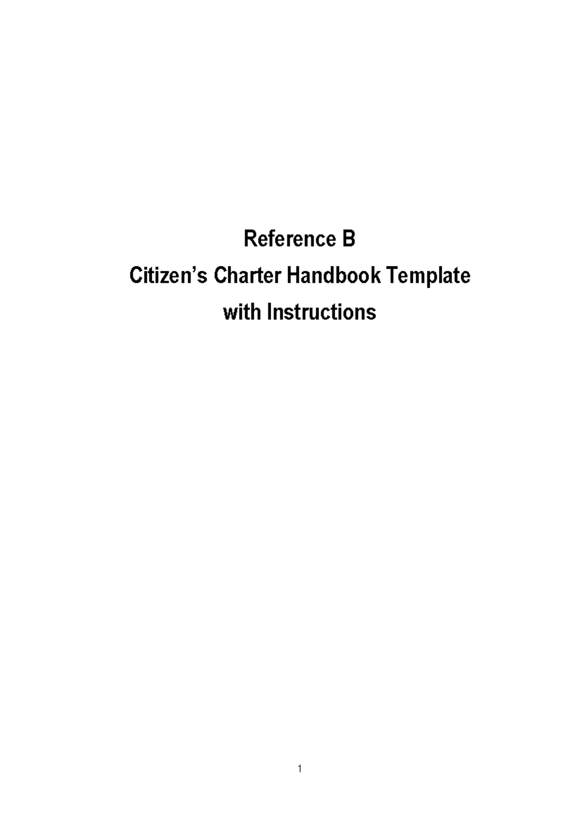 Reference B - Citizen s Charter Handbook Template with Instructions ...