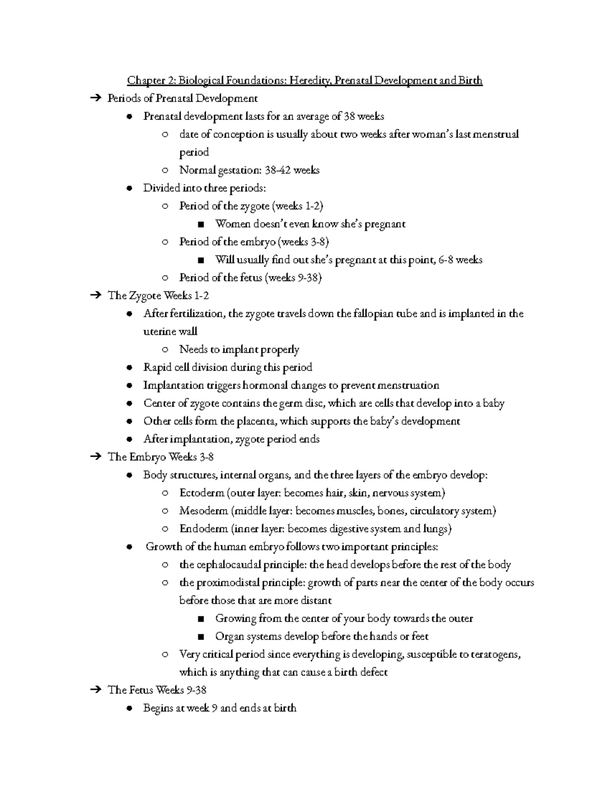 Chapter 2 - human development - Chapter 2: Biological Foundations ...