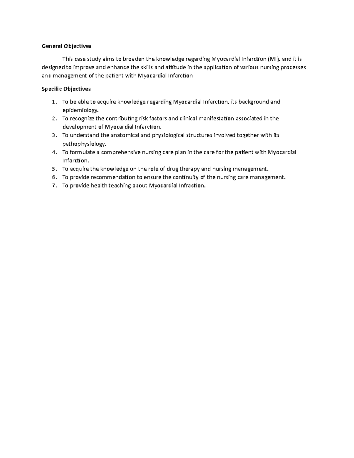 Objectives - sdagshsfg - General Objectives This case study aims to ...