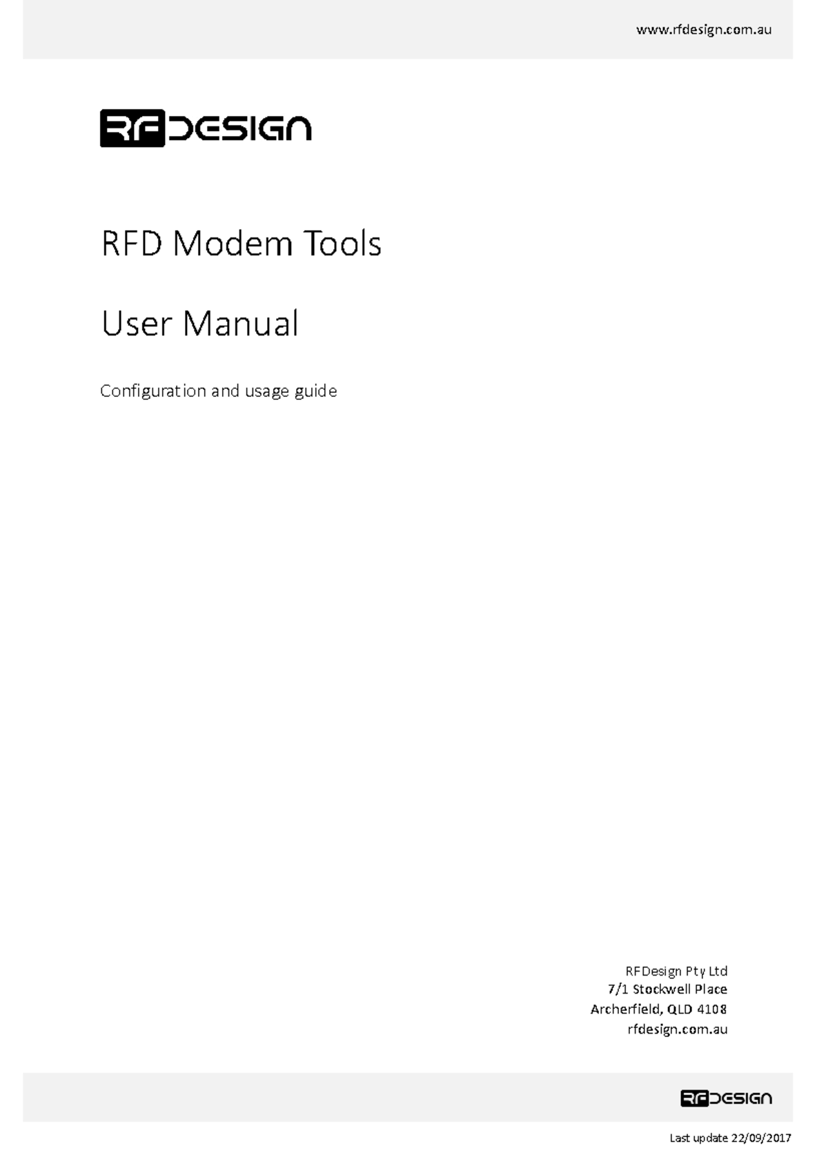 RFD Modem Tools Manual V1 - rfdesign.com RFD Modem Tools User Manual ...