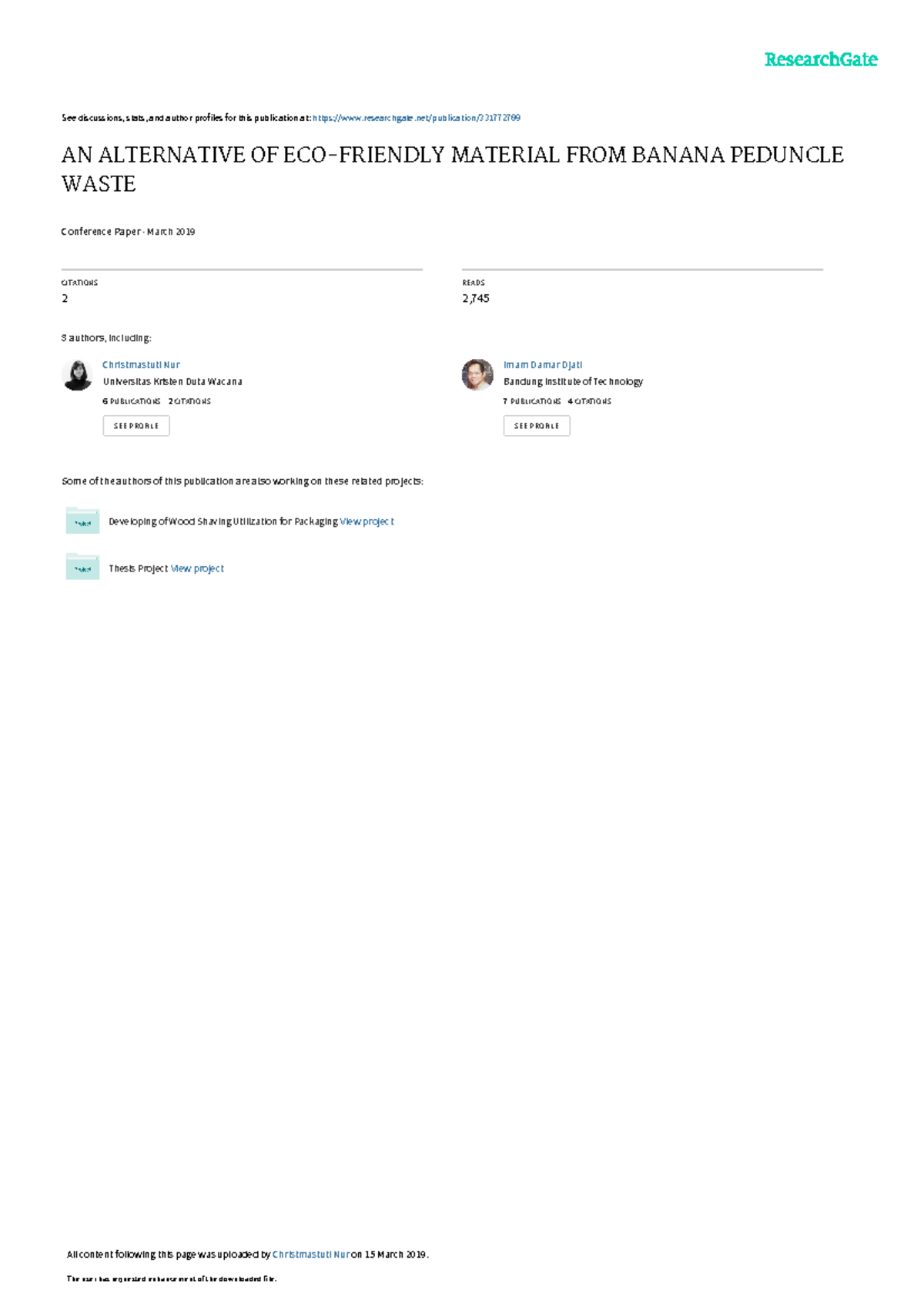 Paper Prosiding Icon Arccade Christmastuti - See discussions, stats ...