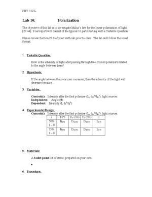 PHY 112L RS Lab12Continuous And Bright Line Spectra - Lab 12 ...