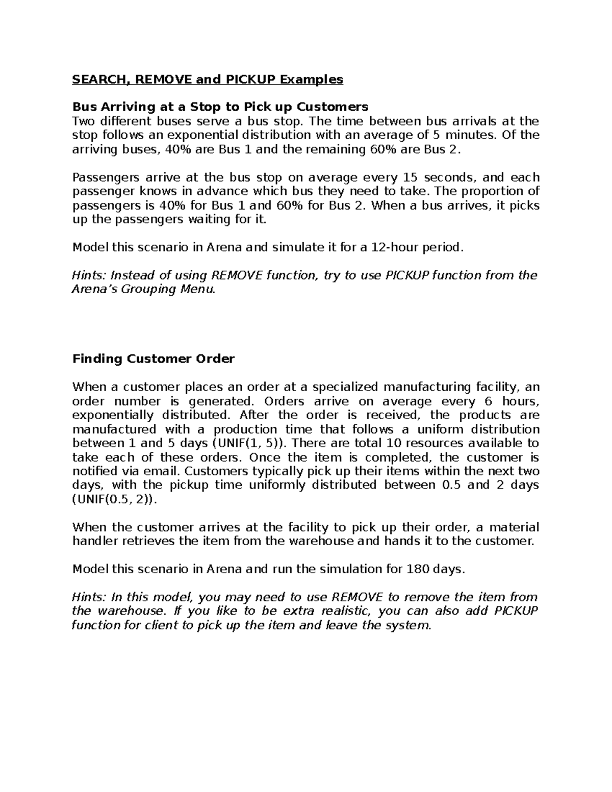 Search, Remove and Pickup Examples - SEARCH, REMOVE and PICKUP Examples ...