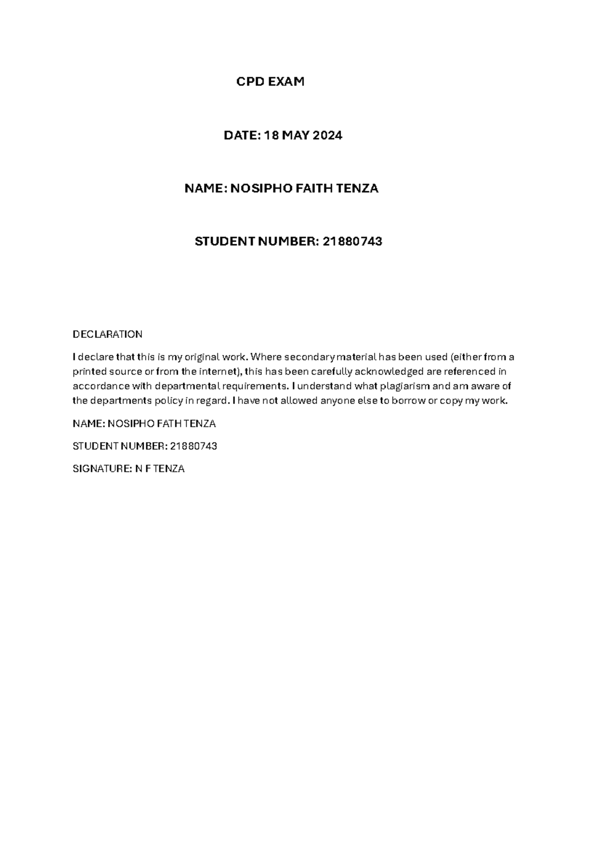 CPD EXAM 2024 PDF - PLEASE GRAND WITH PERMITION TO DOWNLOAD PAST PAPERS ...