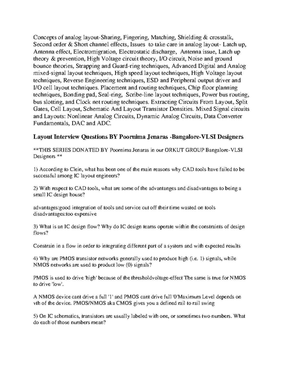 Ic mask interview 1 - Concepts of analog layout-Sharing, Fingering ...