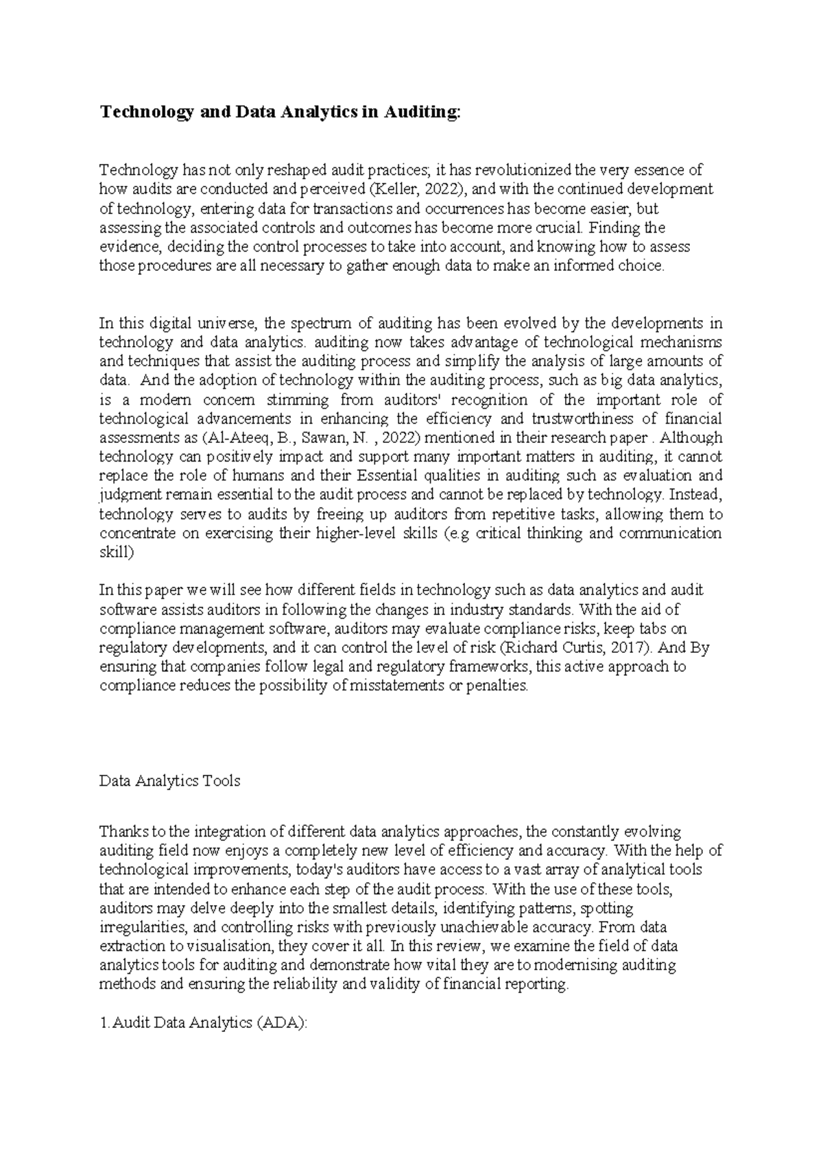 Aaa - THIS is a research paper about technology and audit - Technology ...