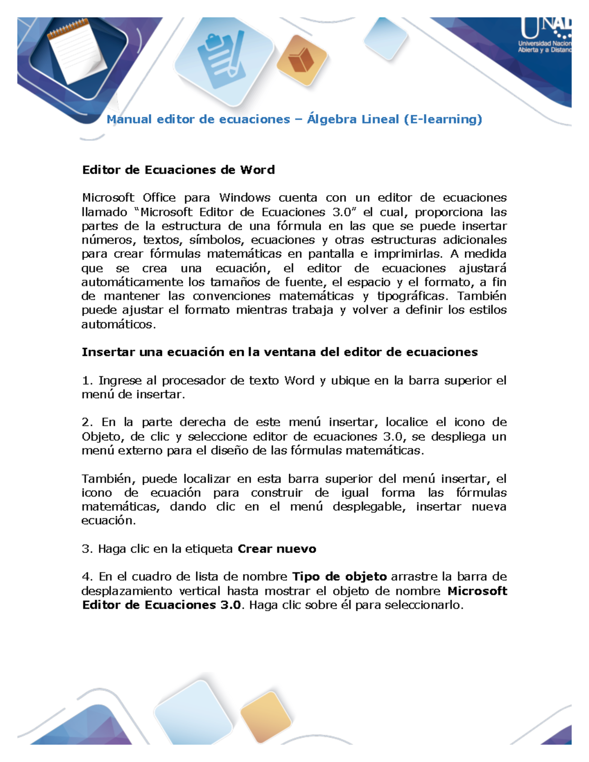 Manual editor de ecuaciones - A medida que se crea una ecuación, el ...