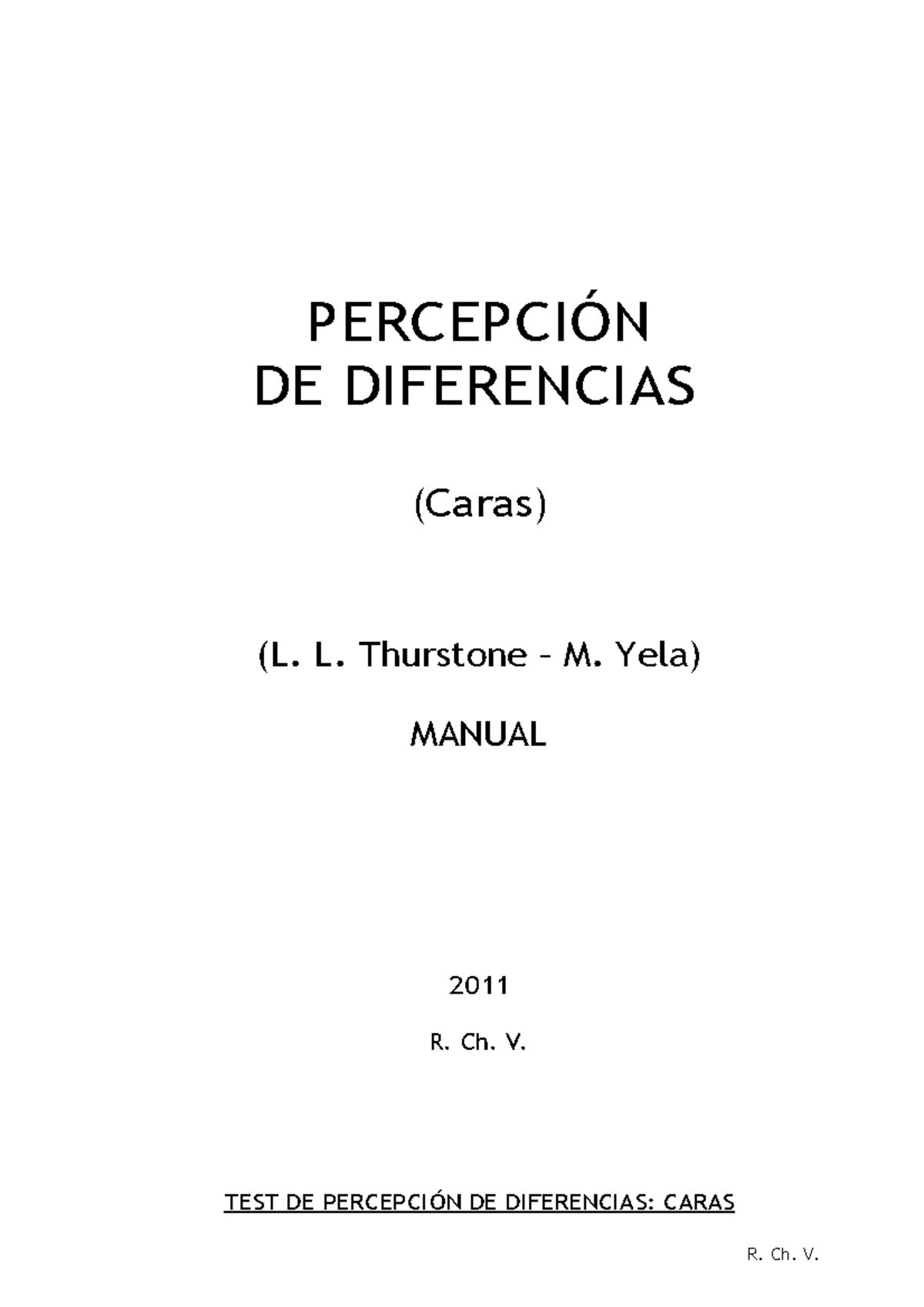 Test caras - Atención y concentración - ####### R. Ch. V. PERCEPCIÓN DE ...