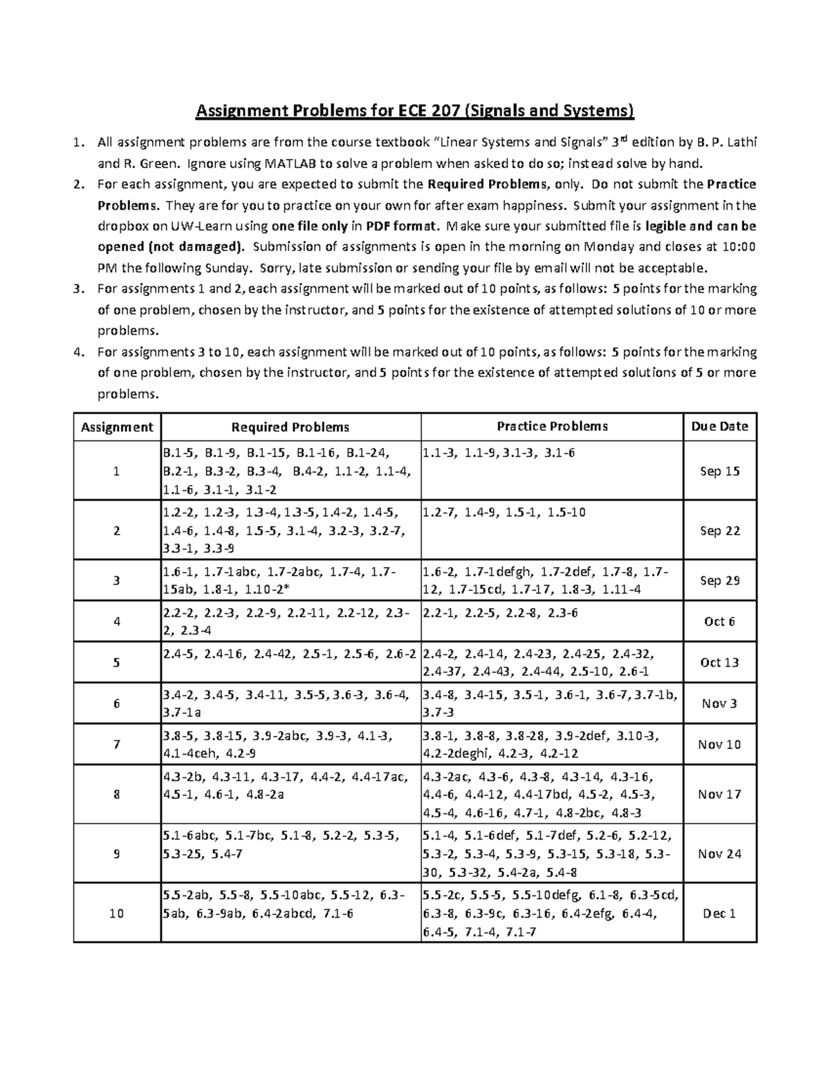 FULL Assignment Problems for ECE 207 - F19 - Warning: TT: undefined function: 32 Warning: TT ...