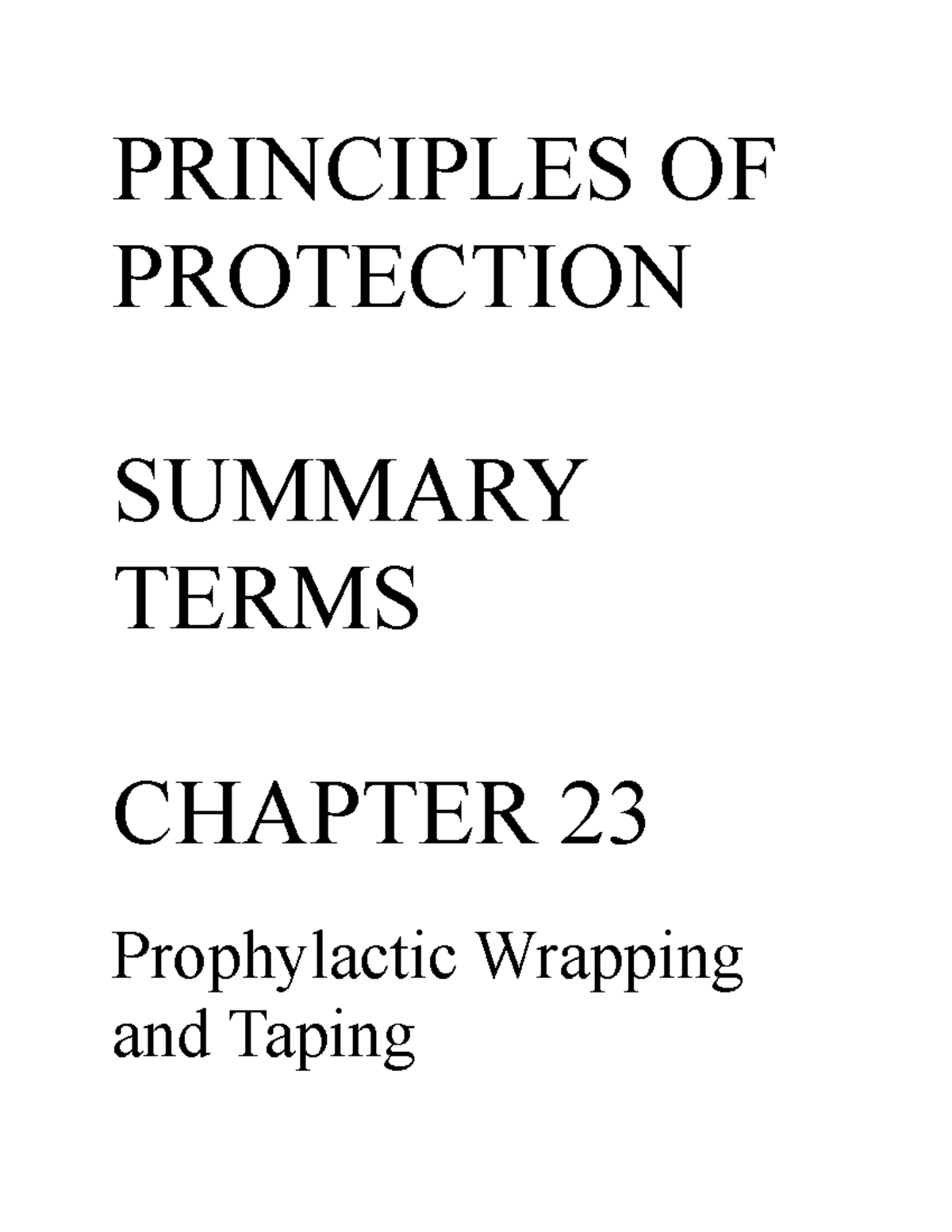 Principles OF Protection -03 sum - PRINCIPLES OF PROTECTION SUMMARY ...
