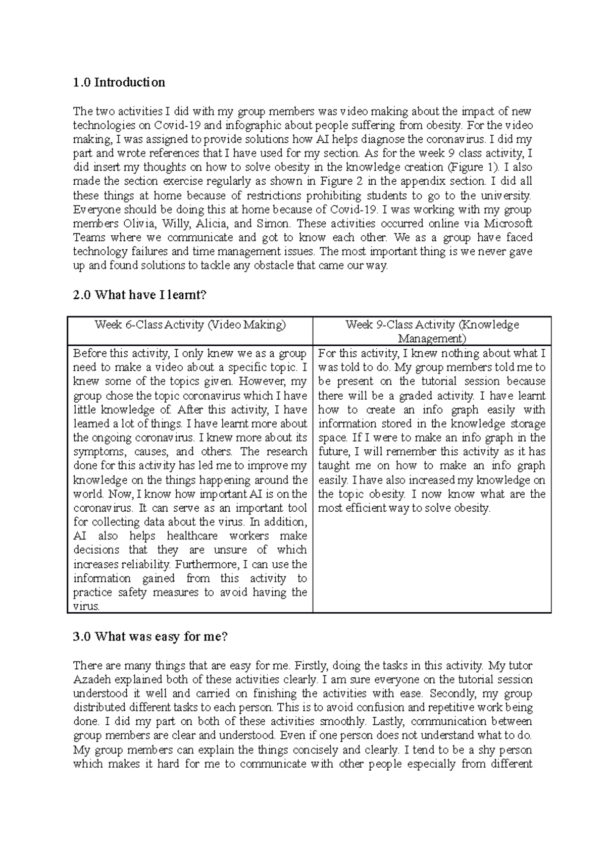 IIS Assessment Task 4 1 Introduction The Two Activities I Did With My