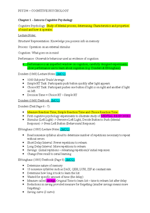 PSY294 Lab Report - Memory Span and it's effective relation with different Stimuli Types PSY ...