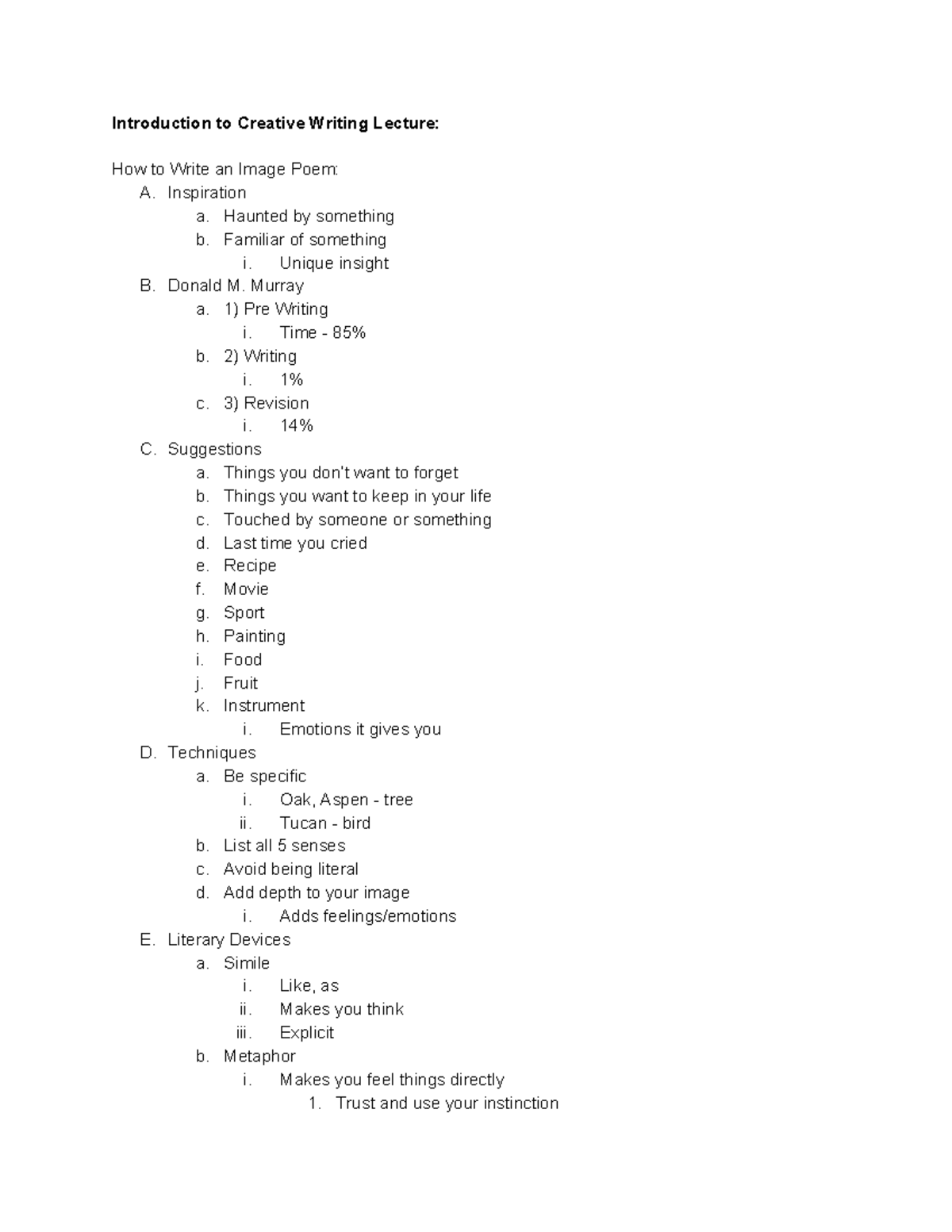 Intro to Creative Writing - How to Write an Image Poem - Introduction ...