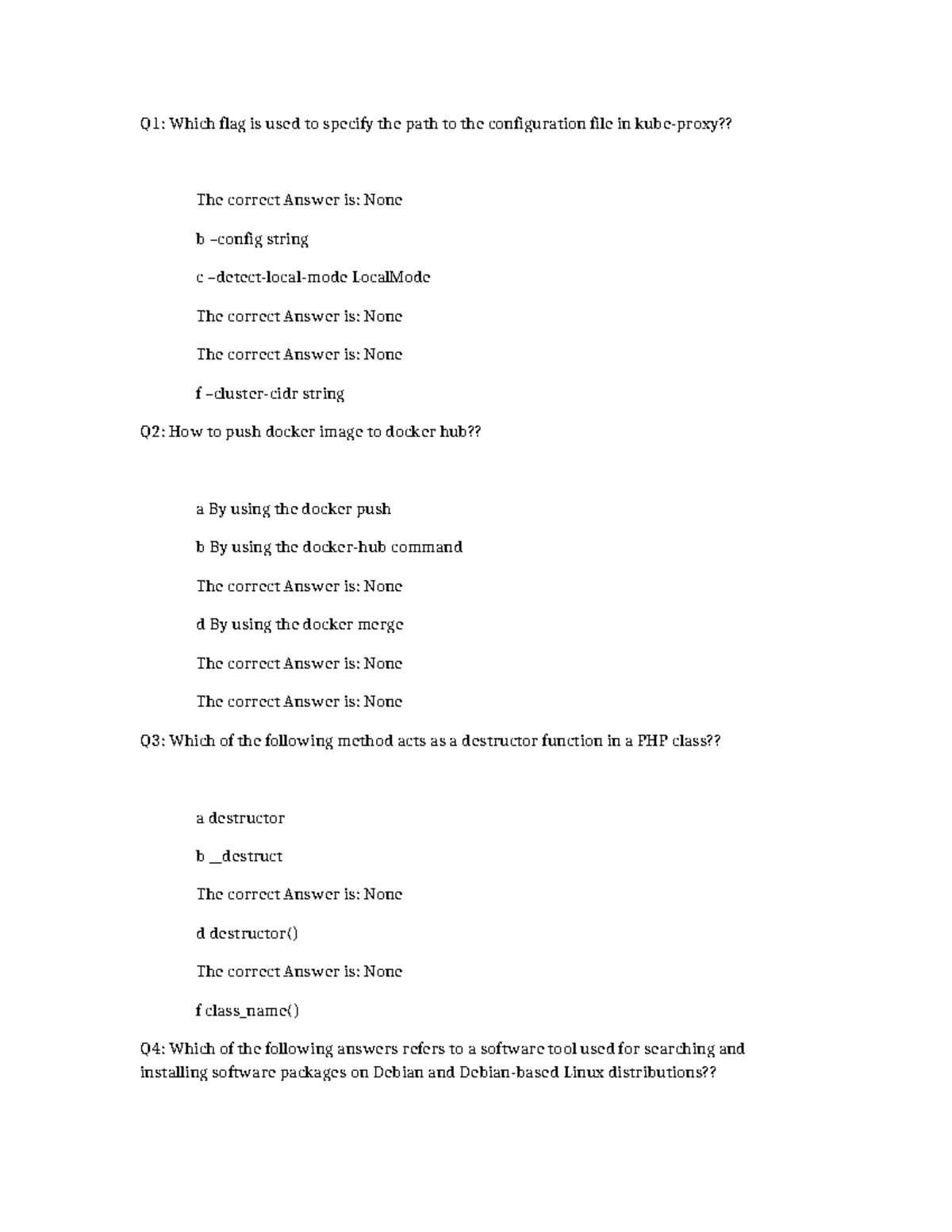 4 Week for OCUH - class notes - Q1: Which flag is used to specify the ...