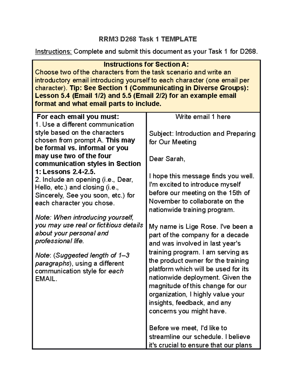 RRM3 D268 Task 1 - An example of this assignment. - RRM3 D268 Task 1 ...