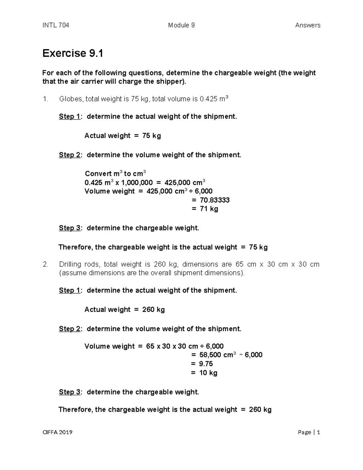 Module 09-Exercises Answers - Exercise 9. For each of the following questions, determine the ...