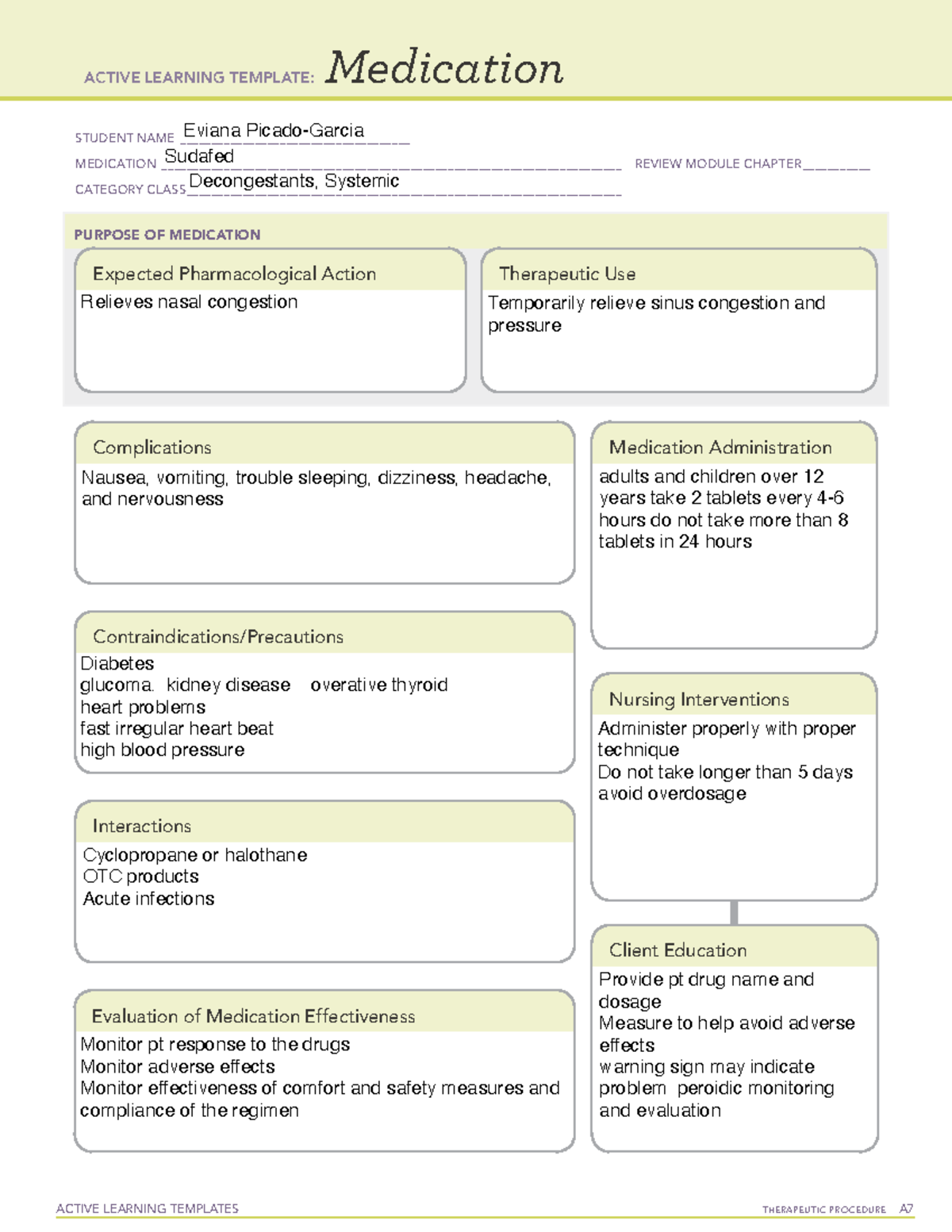 Active Learning Template medication - ACTIVE LEARNING TEMPLATES ...