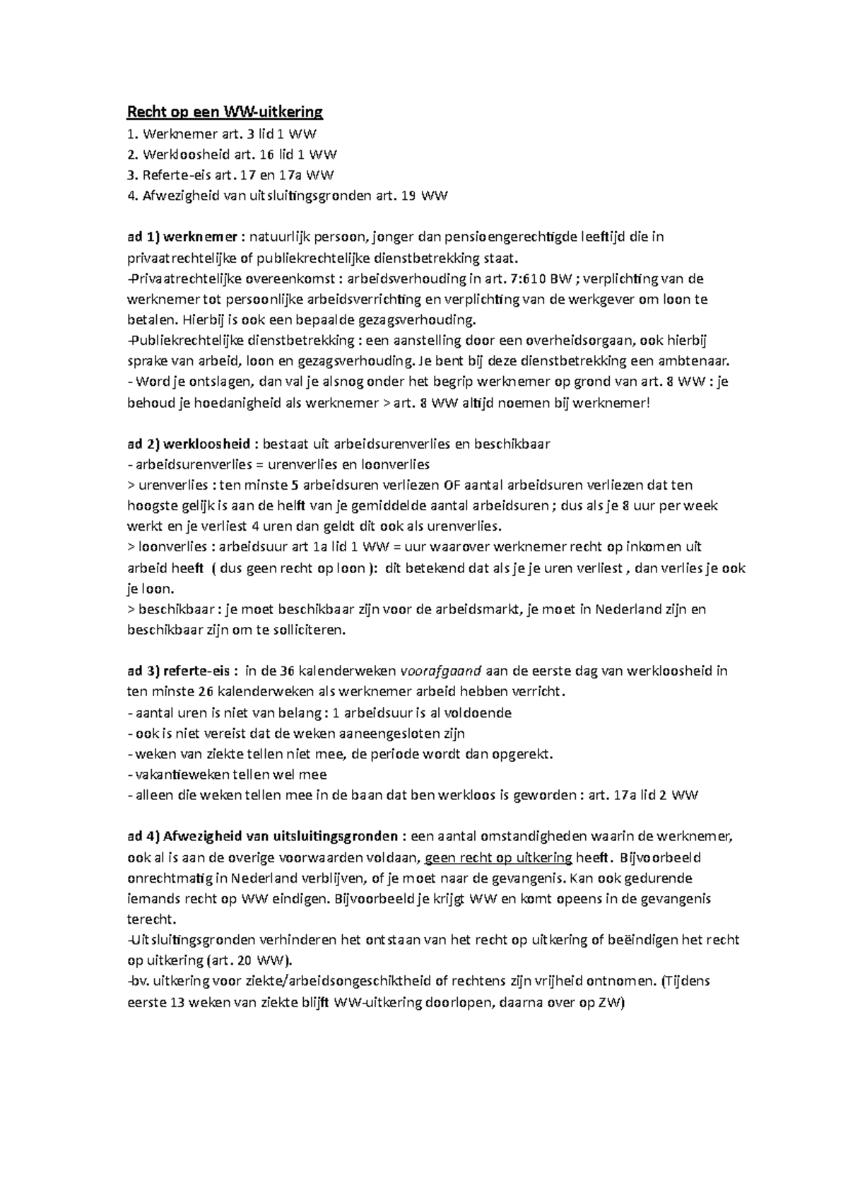 Voorwaarden WW-WIA-IVA-WGA uitkeringen - Sociaal zekerheidsrecht - HAN ...