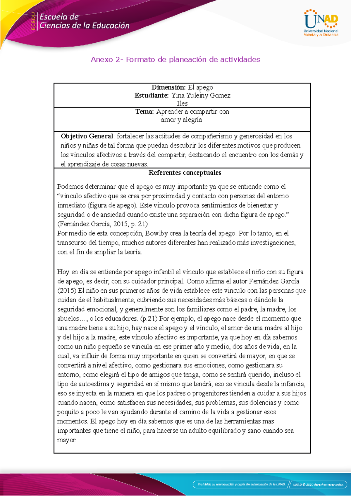 Anexo 2- Formato de planeación de actividades - Anexo 2- Formato de planeación de actividades ...