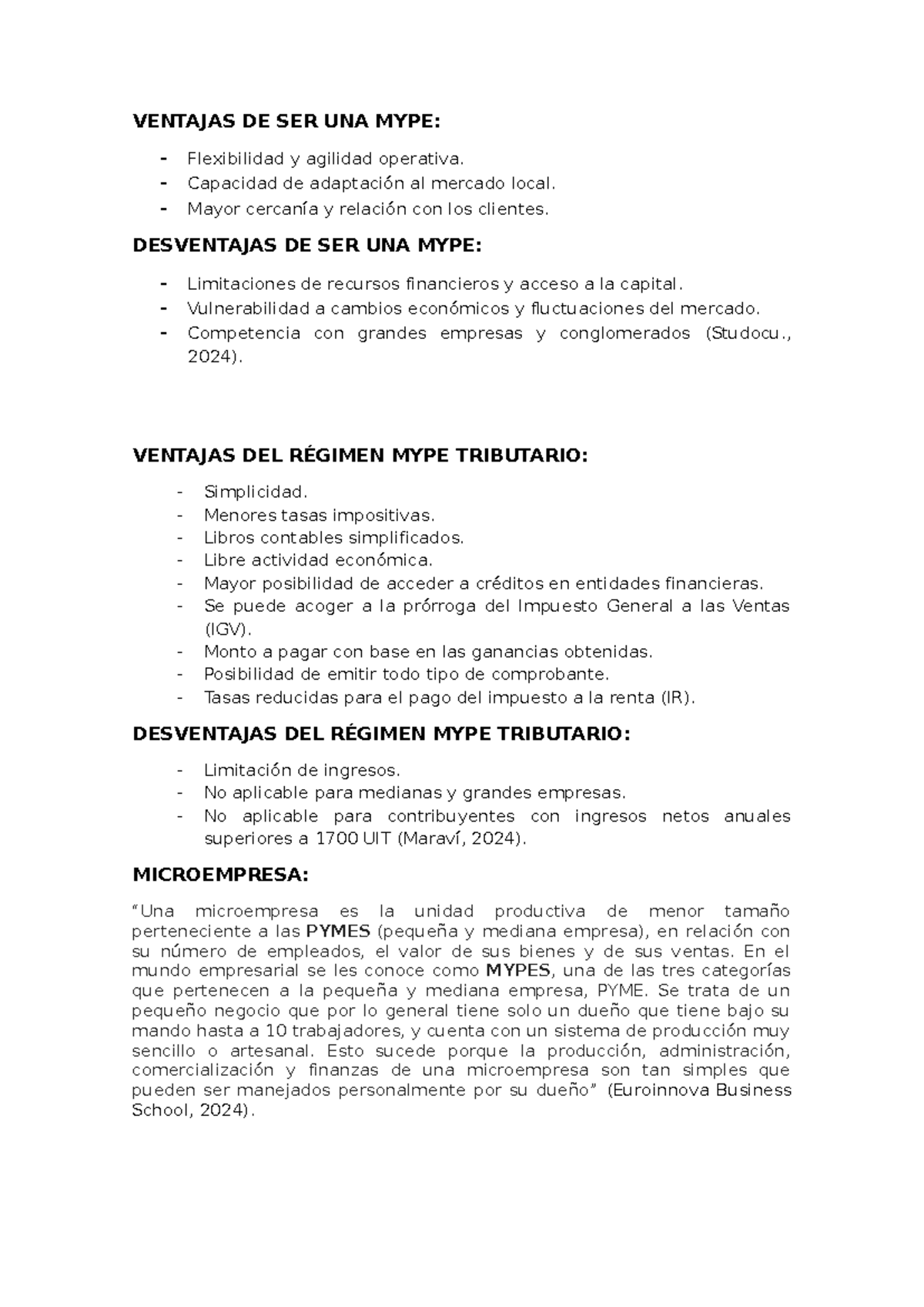 Ventajas y desventajas mype y microempresa - VENTAJAS DE SER UNA MYPE ...