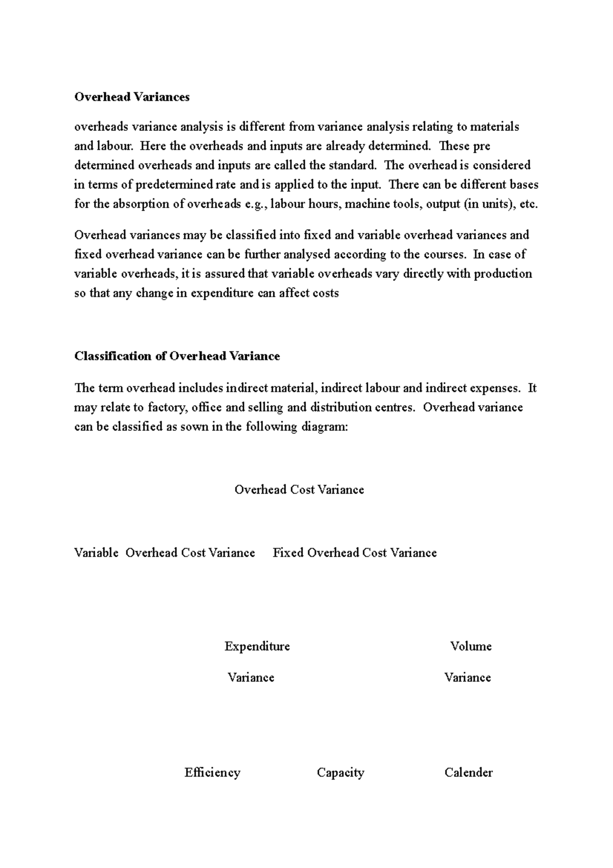 Overhead Variances - Budgeting - Studocu