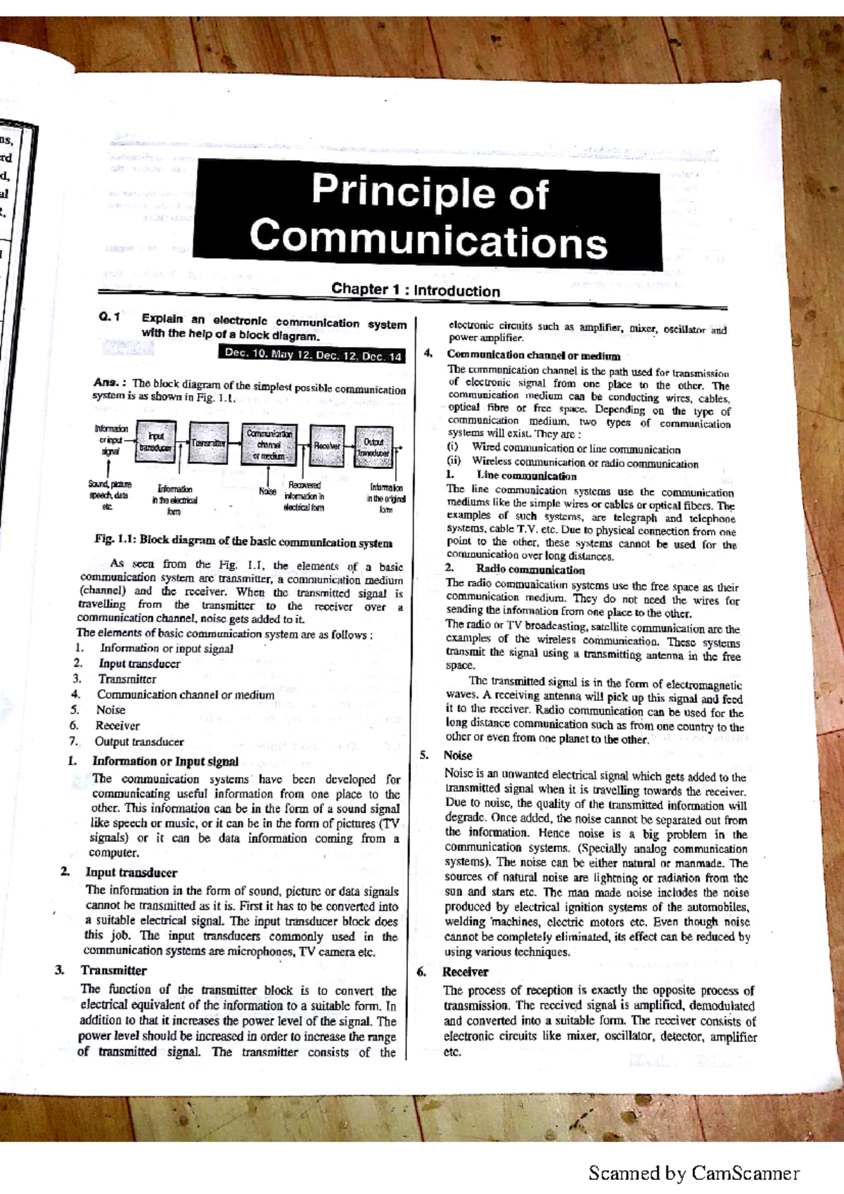 Pcom easy solution 1 - Pcom - Principle of Communications Chapter 1 : Introduction Q Explain an ...