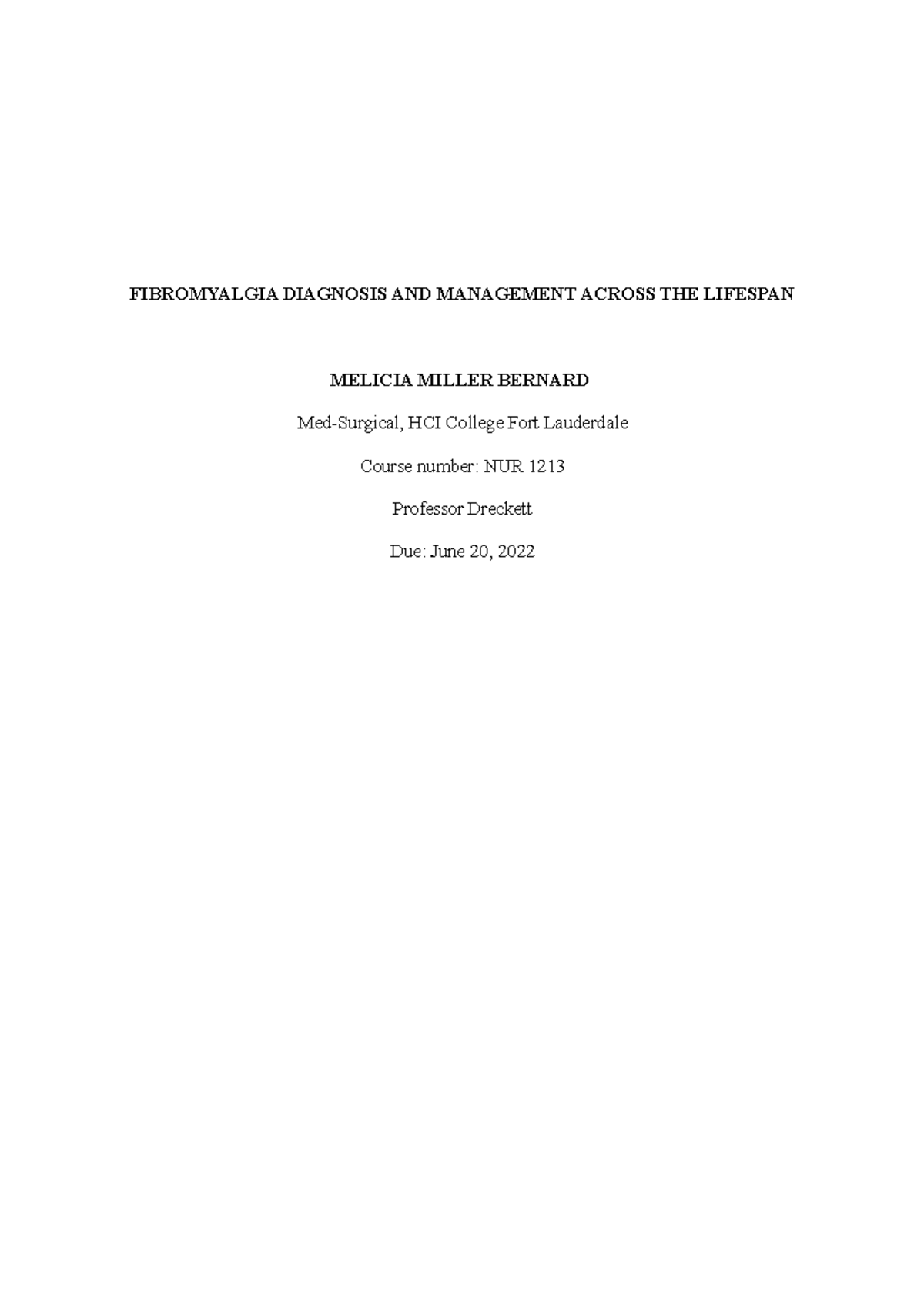 Apa paper-med surge new (1) (1) (1) - FIBROMYALGIA DIAGNOSIS AND ...