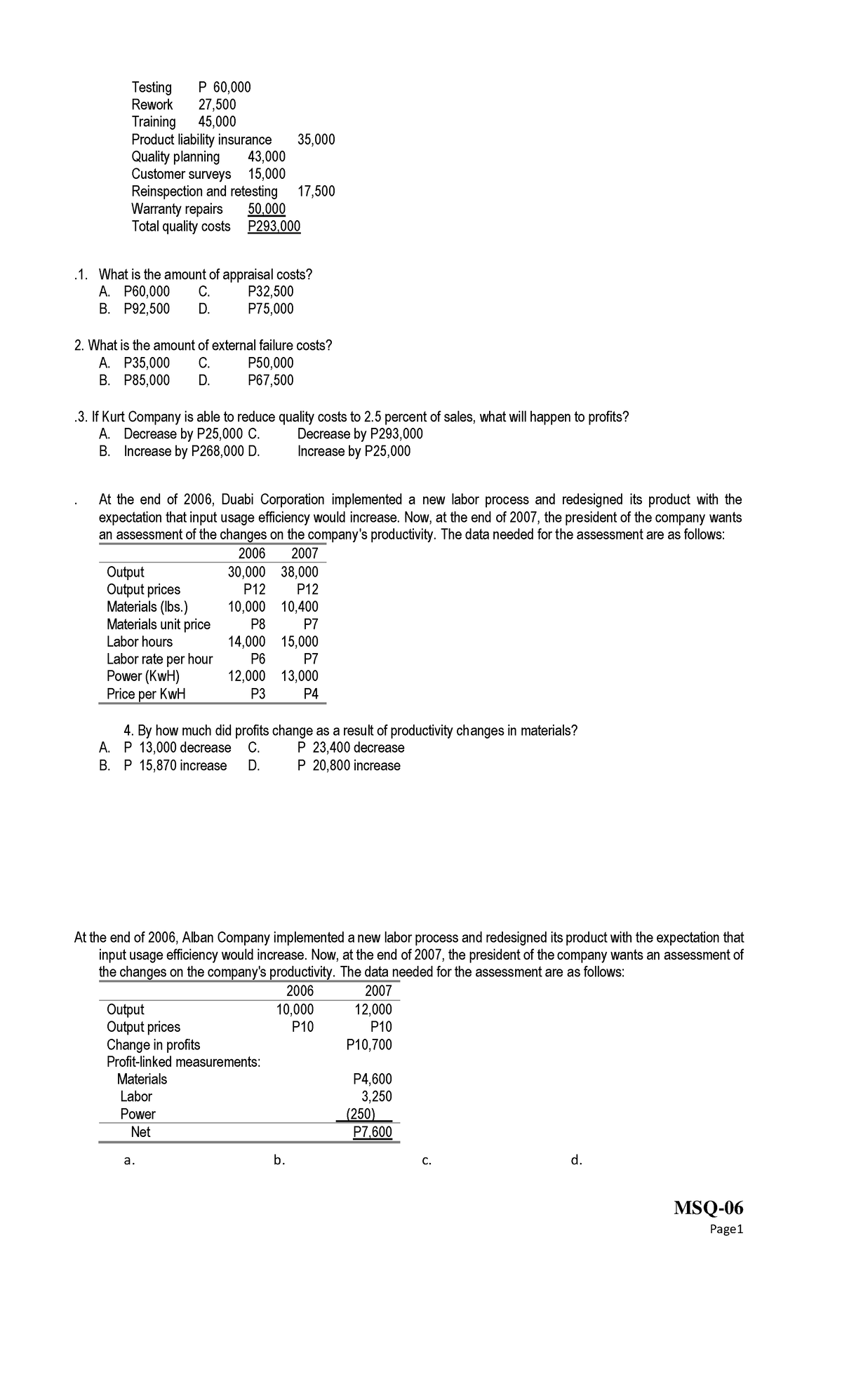 SCM-100-MCQ - Strategic Cost Management 100 multiple choice questions ...