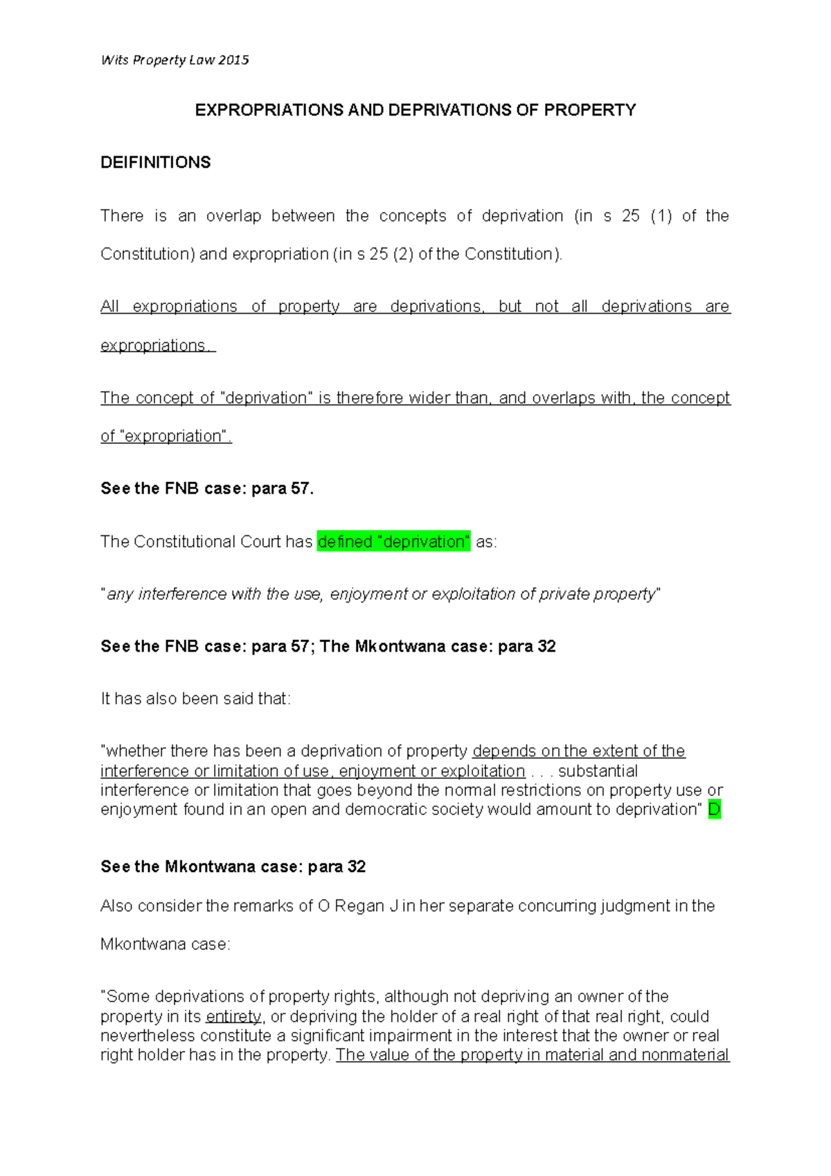 Expropriations and Deprivations of Property 2015 - EXPROPRIATIONS AND ...