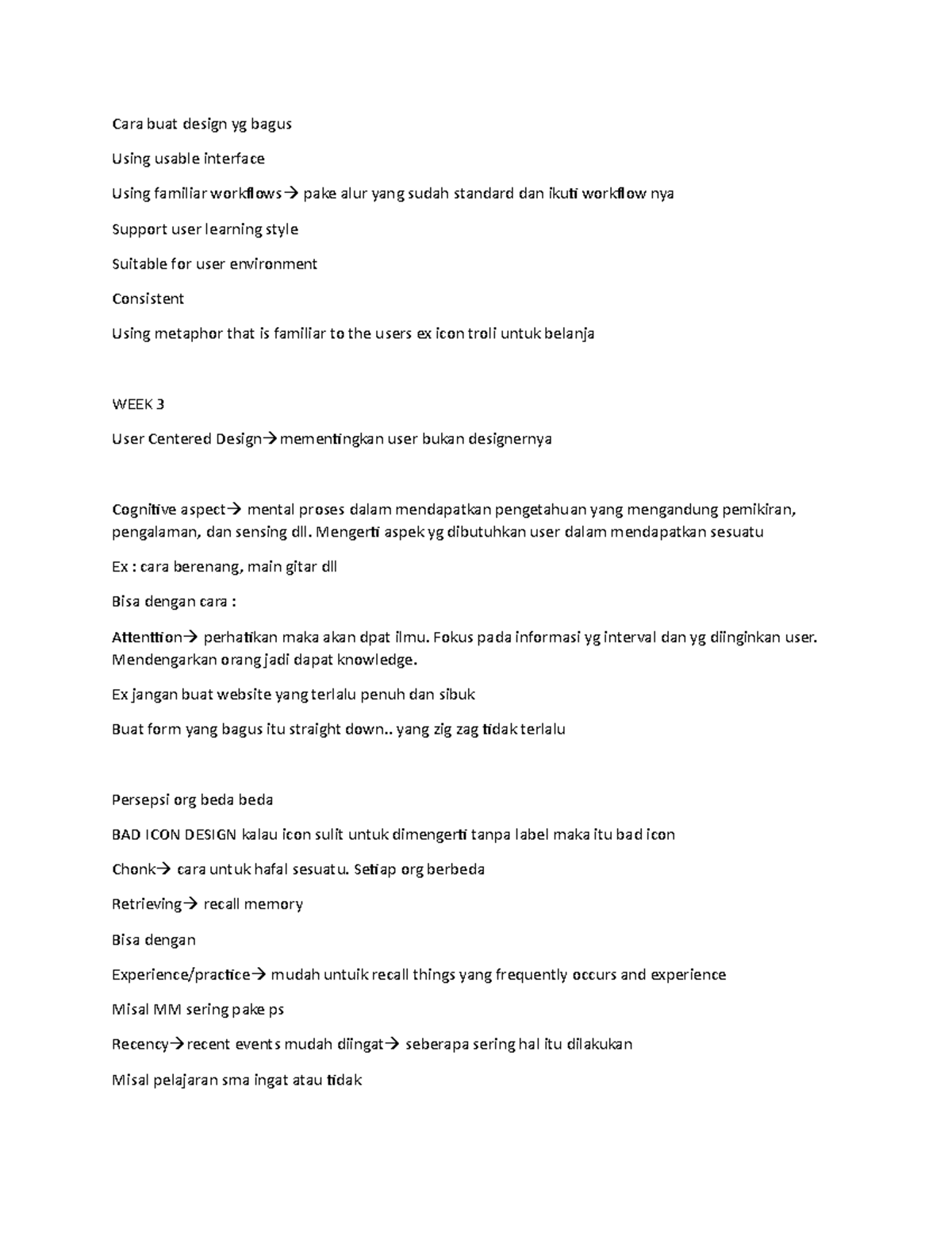 HCI week 3 - hci - Cara buat design yg bagus Using usable interface Using familiar workflows ...
