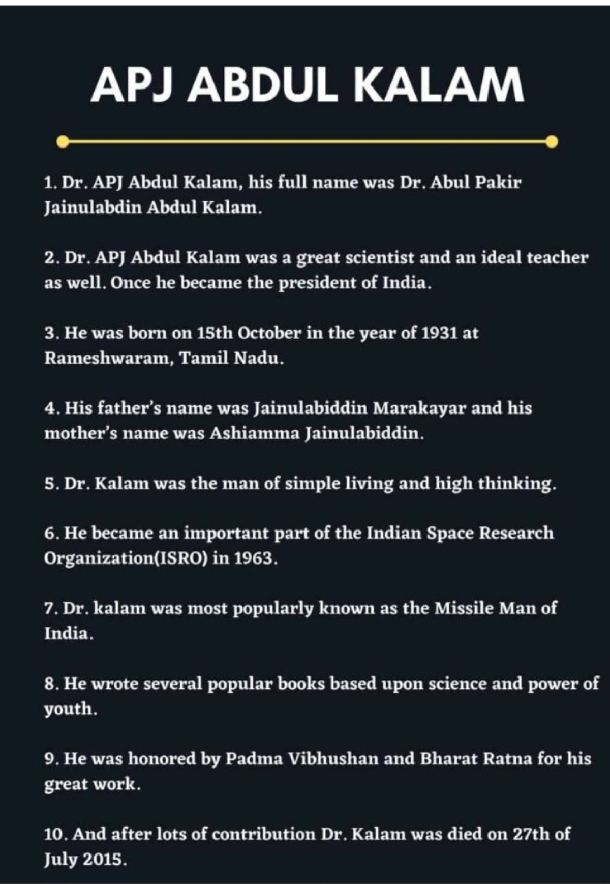 APJ - About APJ Abdul kalam - english - Studocu