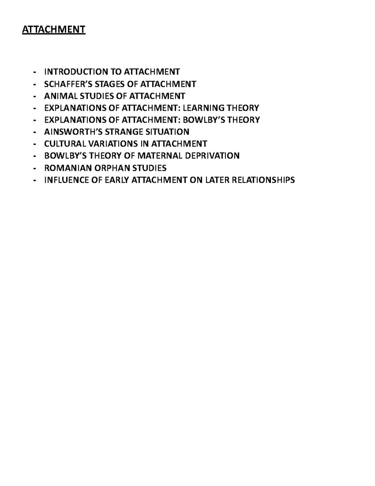 Attachment Revision Notes - ATTACHMENT - INTRODUCTION TO ATTACHMENT ...