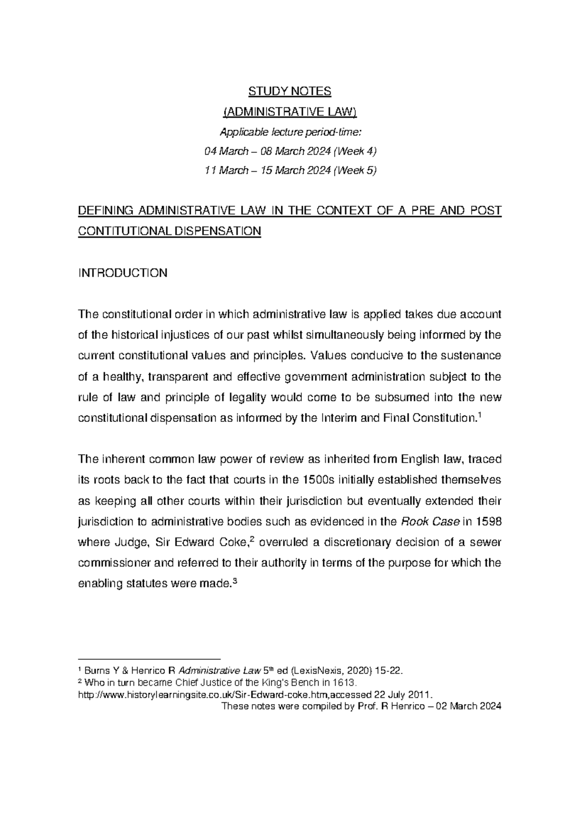 Study Notes Defining AA IN Context OF PRE POST Constitutional ...